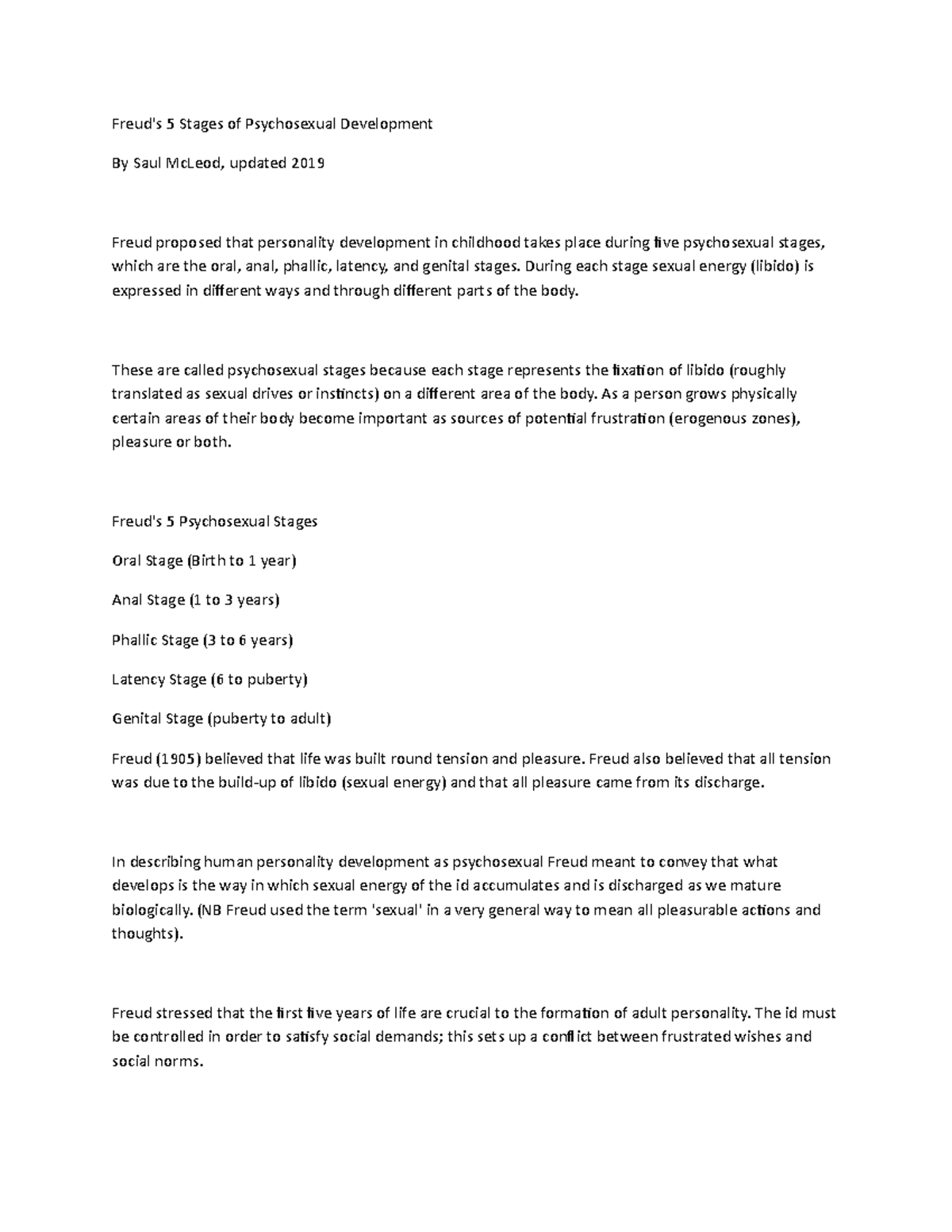 Freud's 5 Stage-WPS Office - Freud's 5 Stages of Psychosexual ...