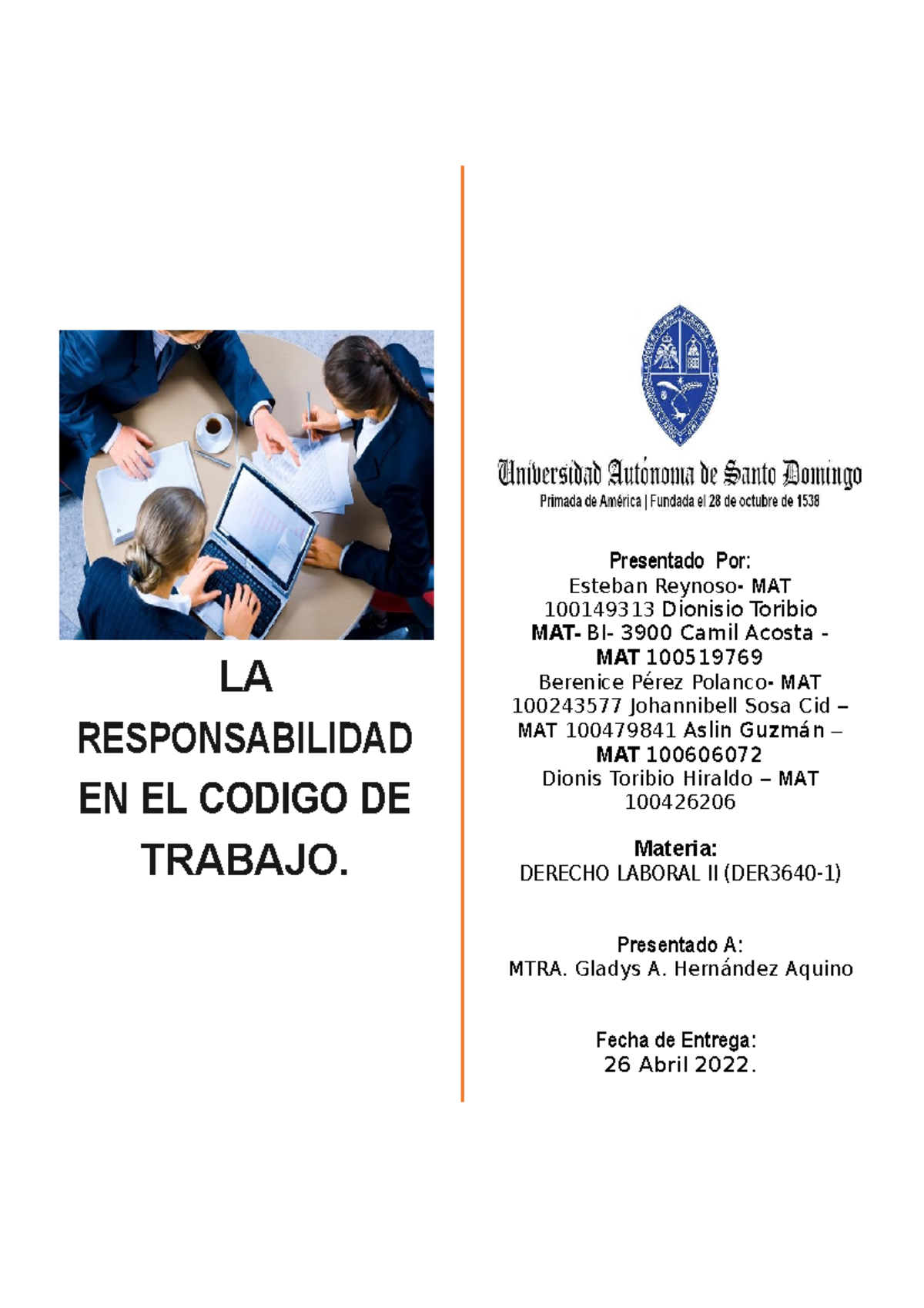 La Responsabilidad Laboral - LA RESPONSABILIDAD EN EL CODIGO DE TRABAJO ...