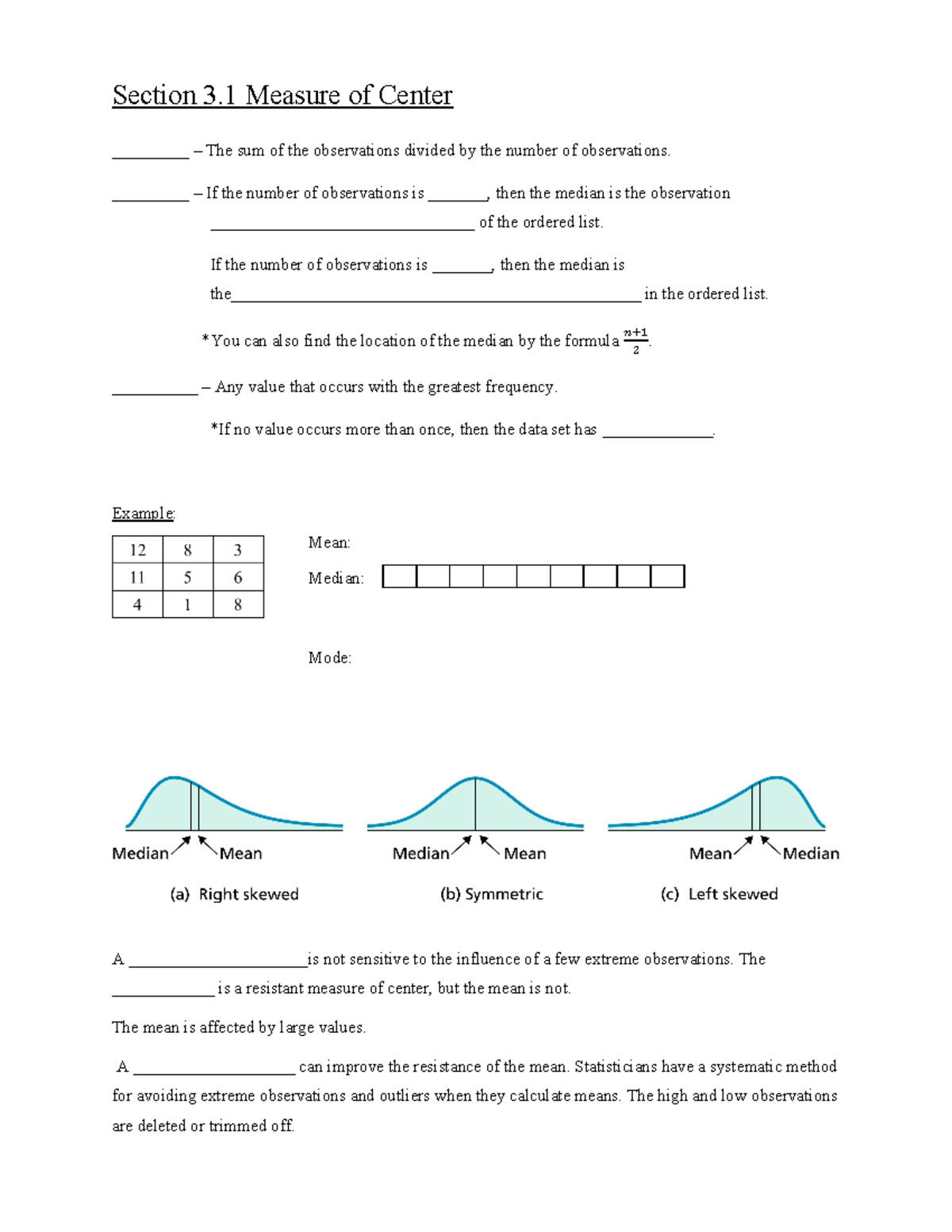 Section 3.1 - 3 - Jennifer Beckman - Section 3 Measure of Center ...
