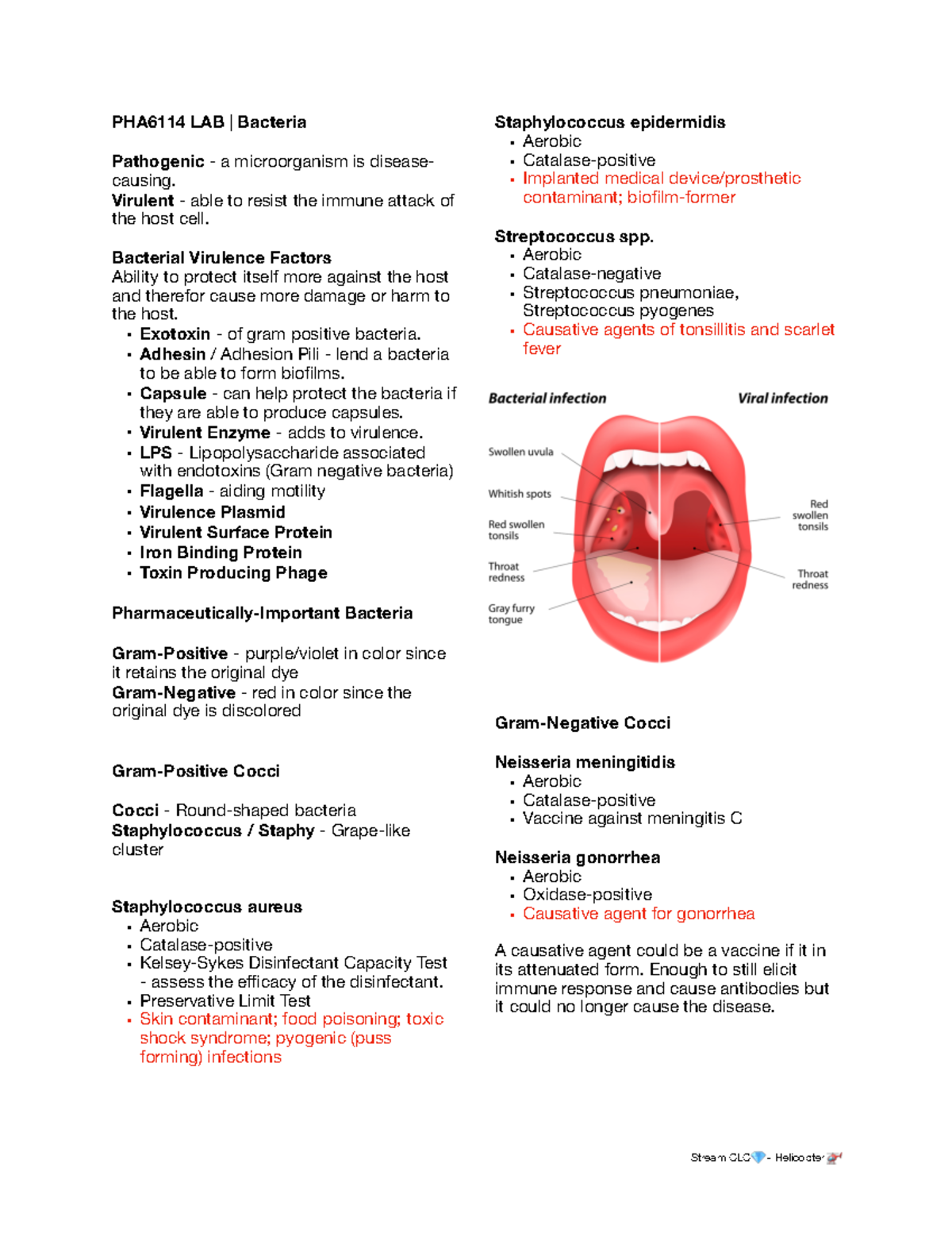 PHA6114 LEC 2 - Lecture notes 3 - PHA6114 LAB | Bacteria Pathogenic - a ...