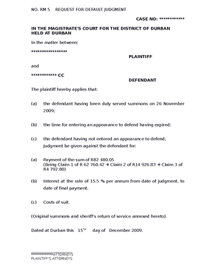 RULE 15(3) Notice OF Substitution - IN THE HIGH COURT OF SOUTH AFRICA ...