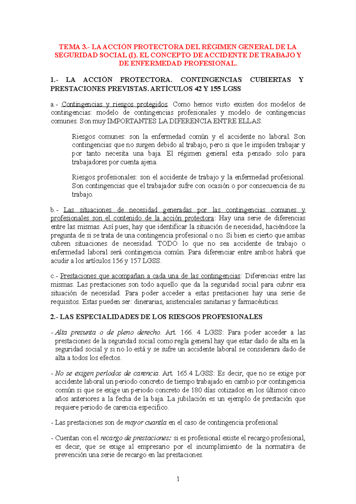 TEMA 3. A Accidente DE Trabajo Y Enfermedad Profesional - TEMA 3.- LA ...
