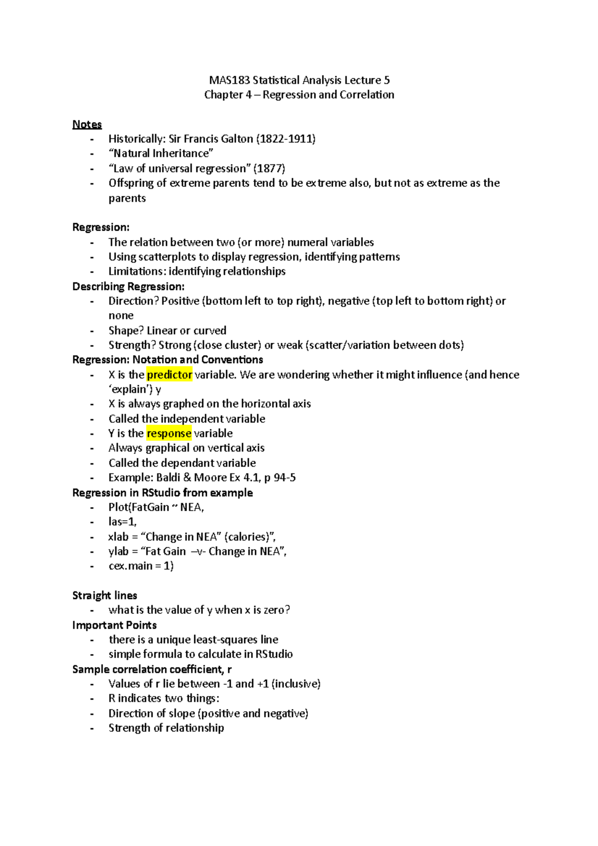 MAS183 Statistical Analysis Lecture 5 - We are wondering whether it ...