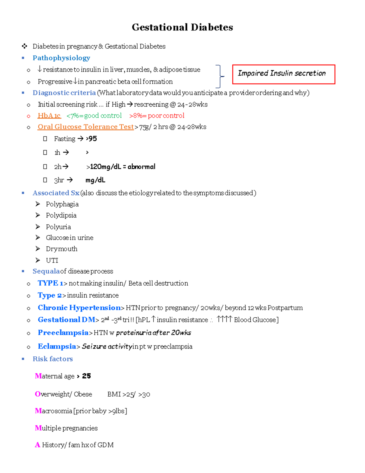 OB Gestational Diabetes - Gestational Diabetes Diabetes in pregnancy ...