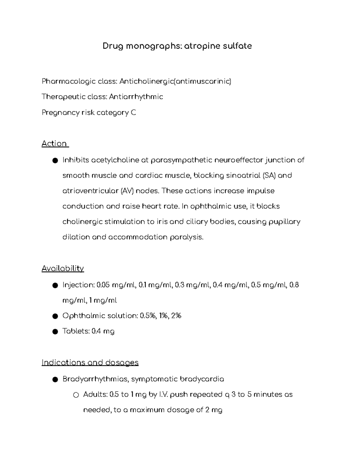 Drug monographs atropine sulfate - Drug monographs: atropine sulfate ...