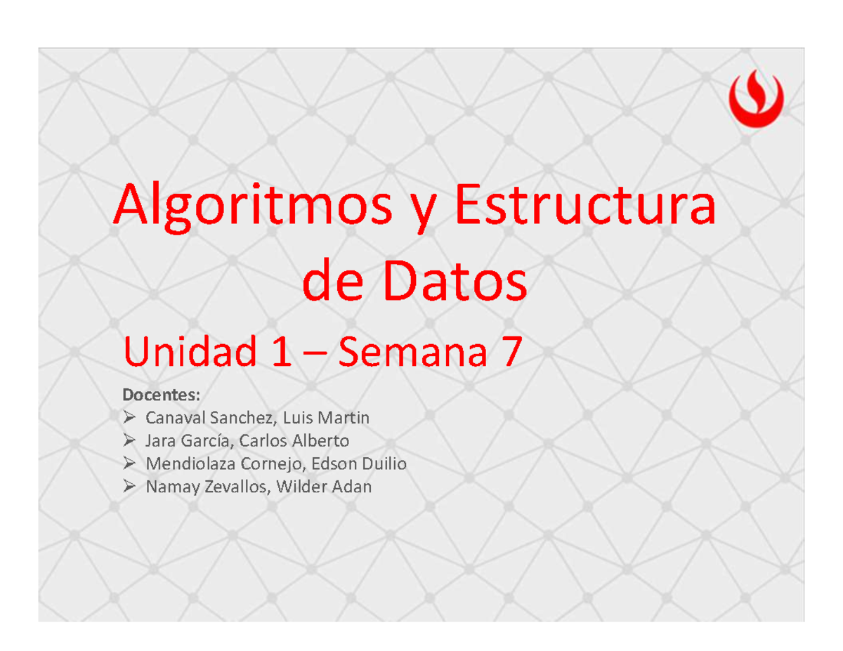 Semana 7 Ordenamiento Avanzado 2 Unidad 1 Semana 7 Algoritmos Y Estructura De Datos