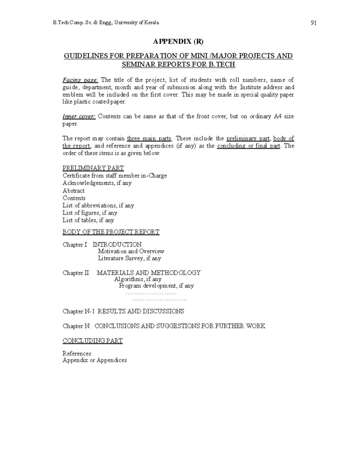 Guidelines for Preparation of Seminar and Project Reports - CSE ...