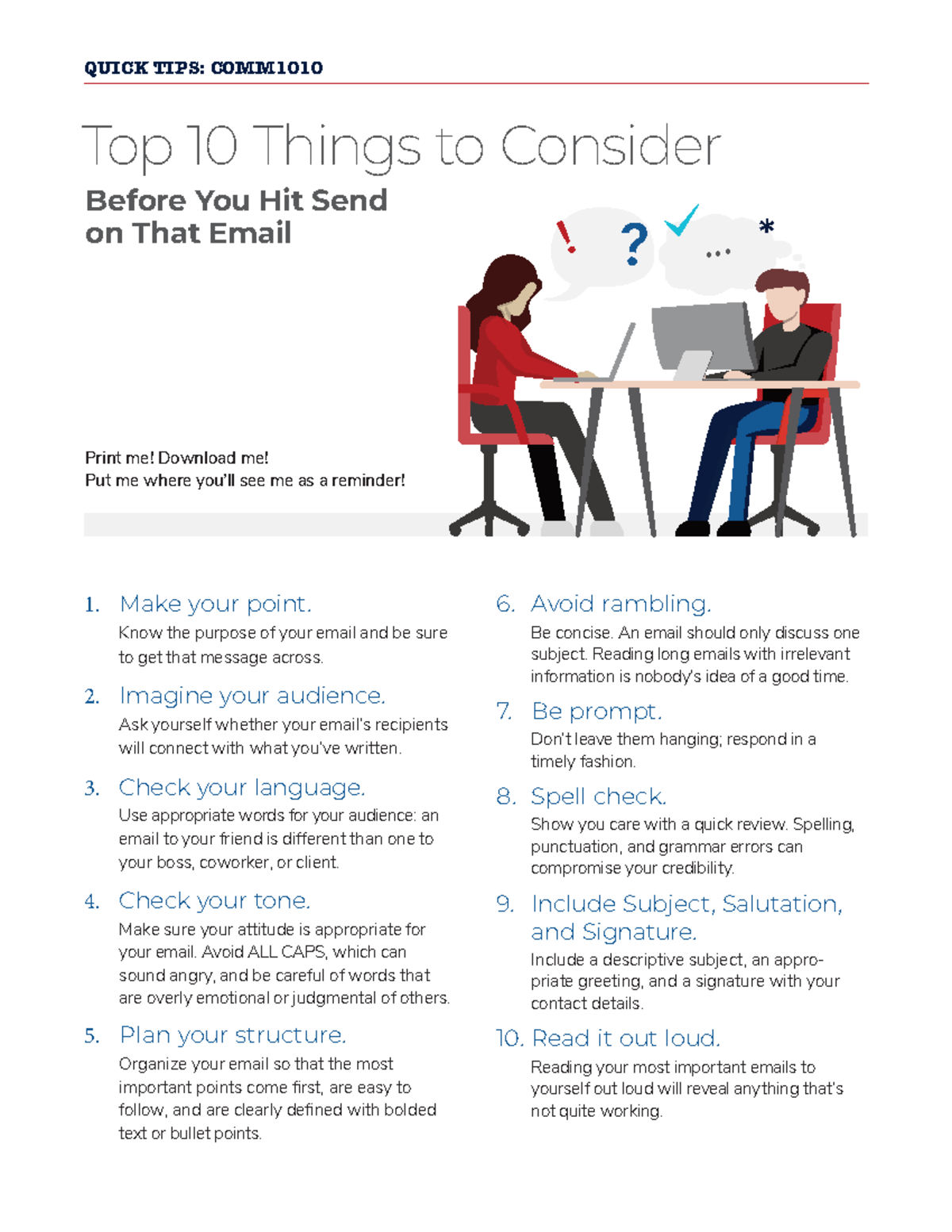 Communications 1010 Top 10 Things to Consider Before You Hit Send on ...