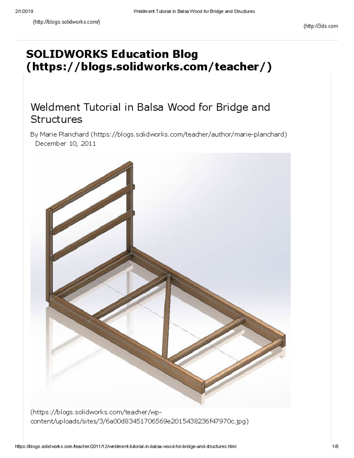 Weldment Tutorial in Balsa Wood for Bridge and Structures - SOLIDWORKS ...