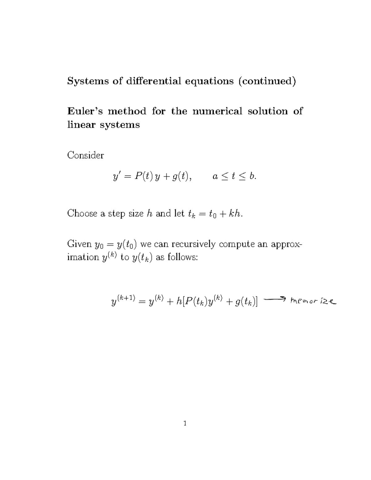 Notes Chap 4-5 - Systems of differential equations (continued) method ...