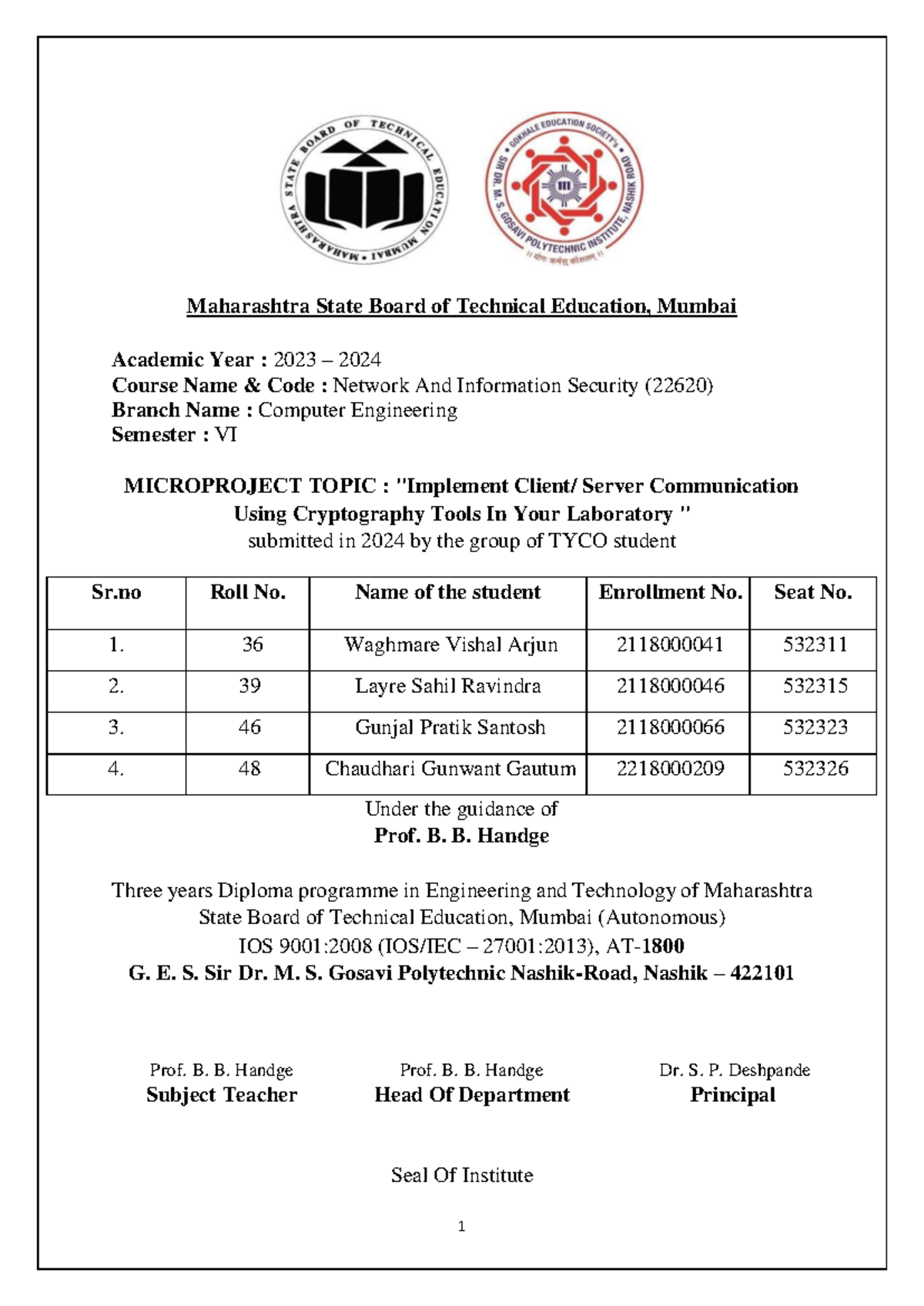 Final Nis Micro Project - Maharashtra State Board of Technical ...
