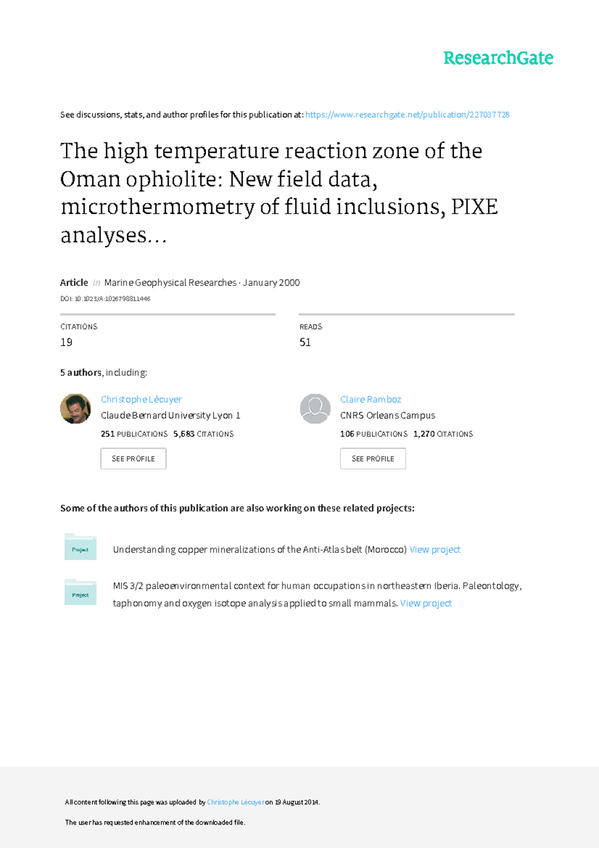 Microthermometry of fluid inclusions - See discussions, stats, and ...