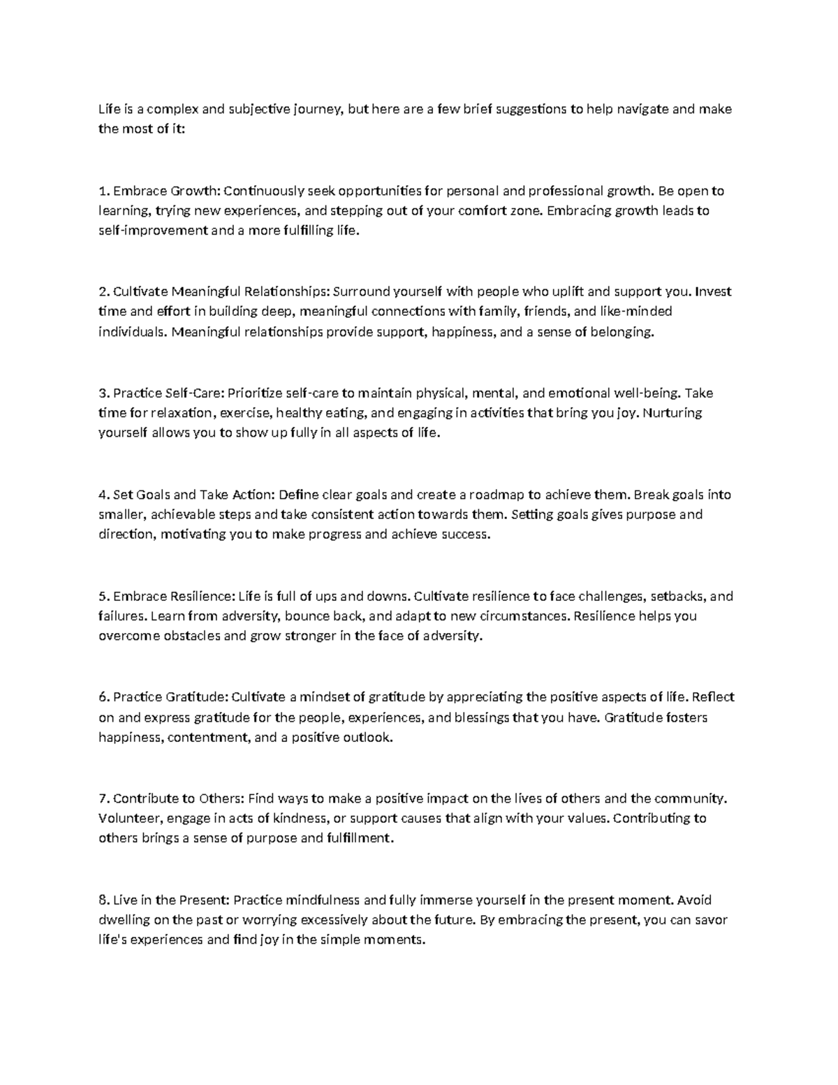 Life is a complex and subjective journey - Be open to learning, trying ...