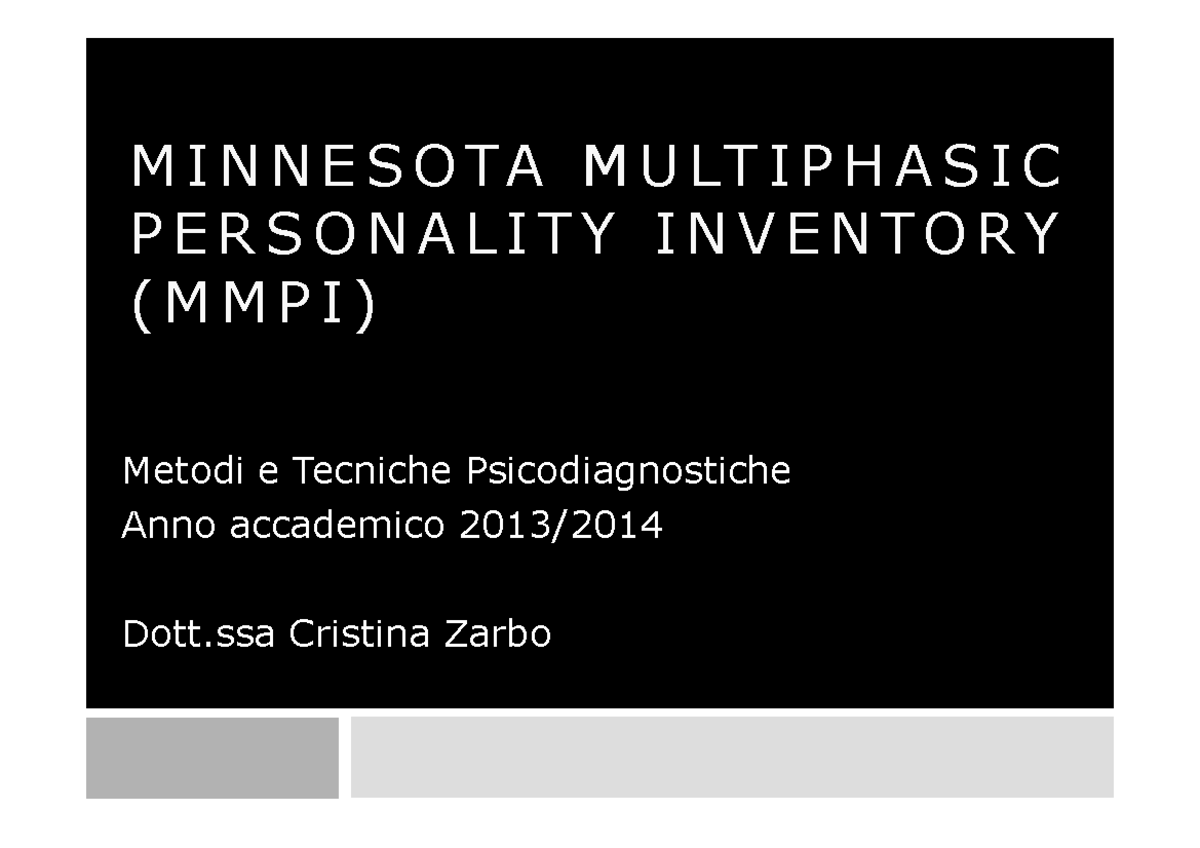 MMPI_MMPI_MMPI_ - M I N N E S O TAM I N N E S O TA M U LT I P H A S I ...