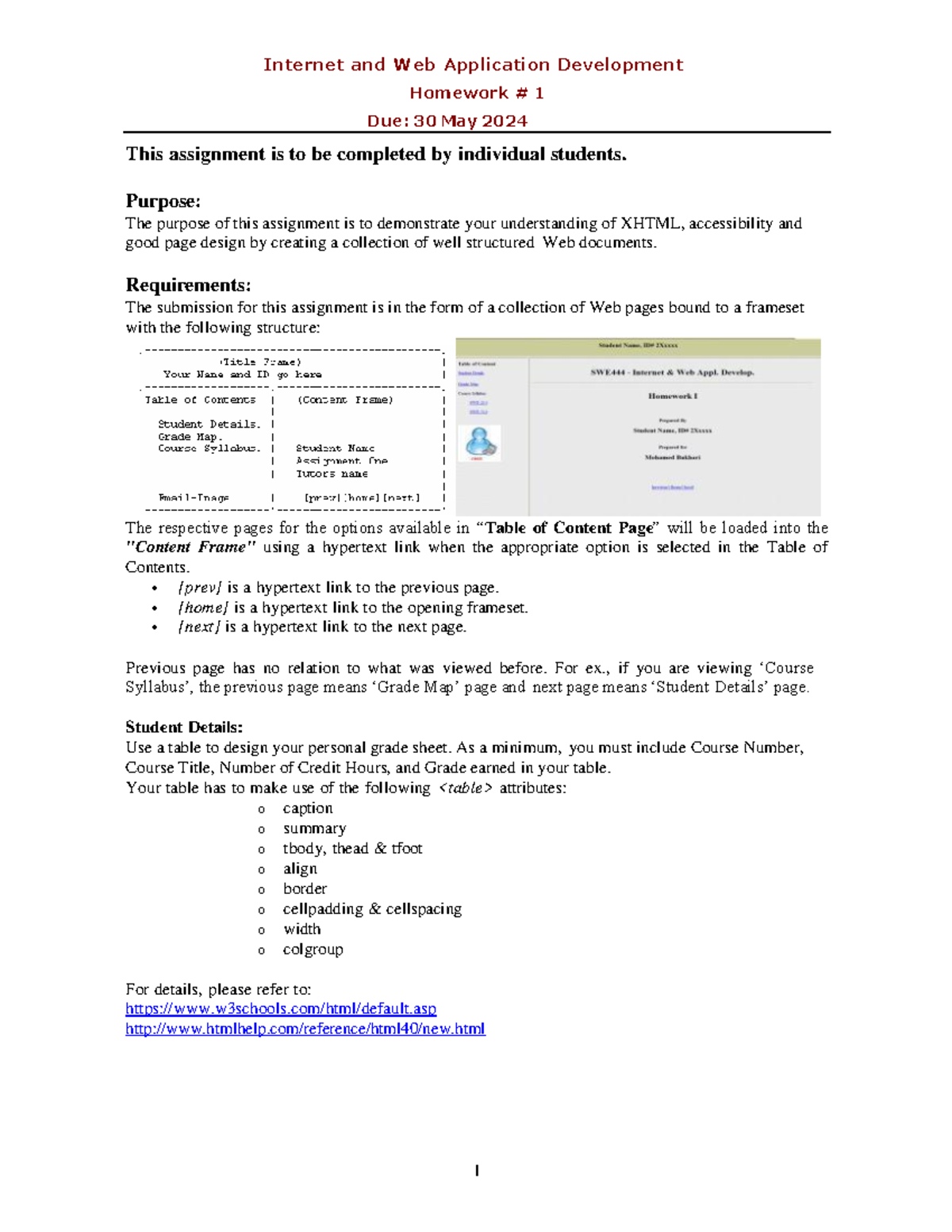 HW01 - 1 Internet and Web Application Development Homework # 1 Due: 30 ...