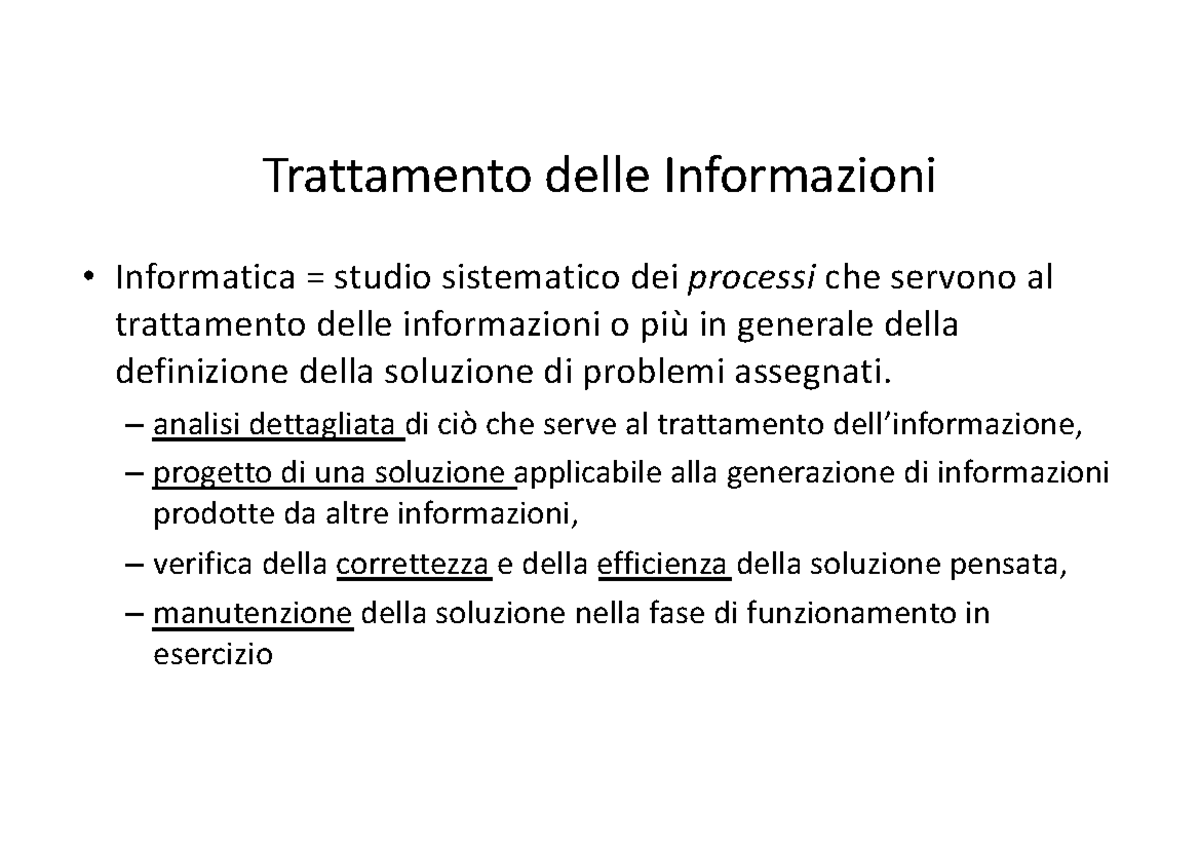 (PT4) - Slide informatica di base. - Trattamento delle Informazioni ...