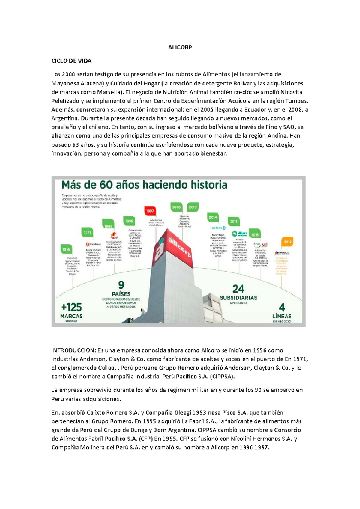 Alicorp final - kjkdhskfhskfhkdsj - ALICORP CICLO DE VIDA Los 2000 ...