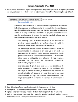 Practica 23 - word 23 - Tienes que crear un documento como el que aparece a continuación, con ...