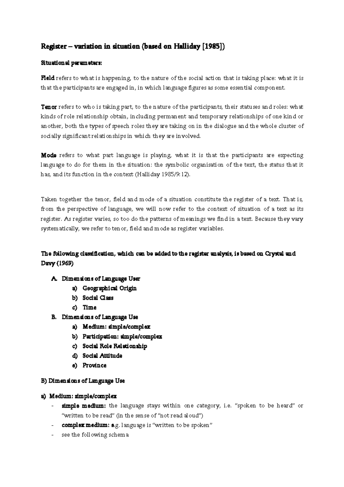 Register variation in situation - Register – variation in situation ...