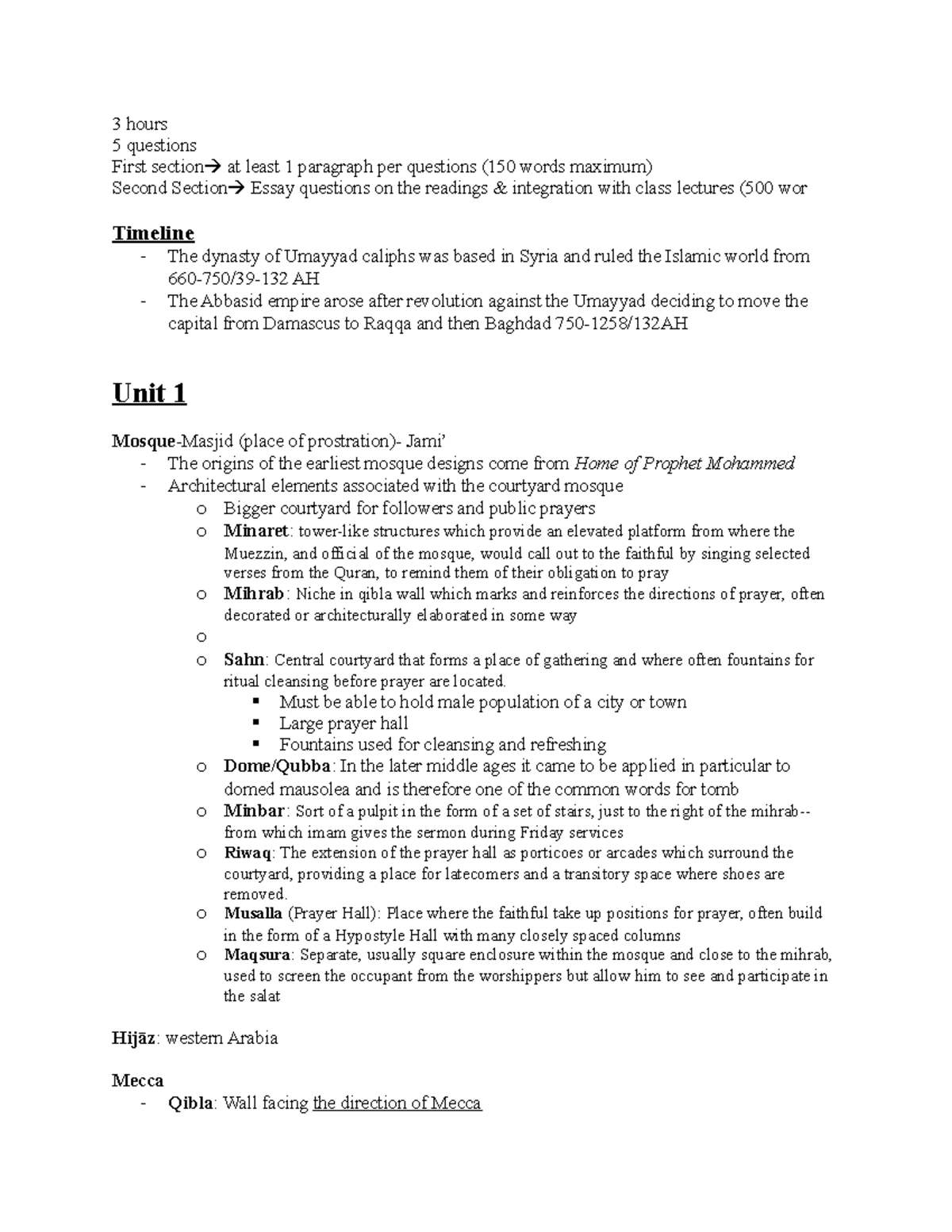 Study guide 2 IOA 34 - 3 hours 5 questions First section at least 1 ...