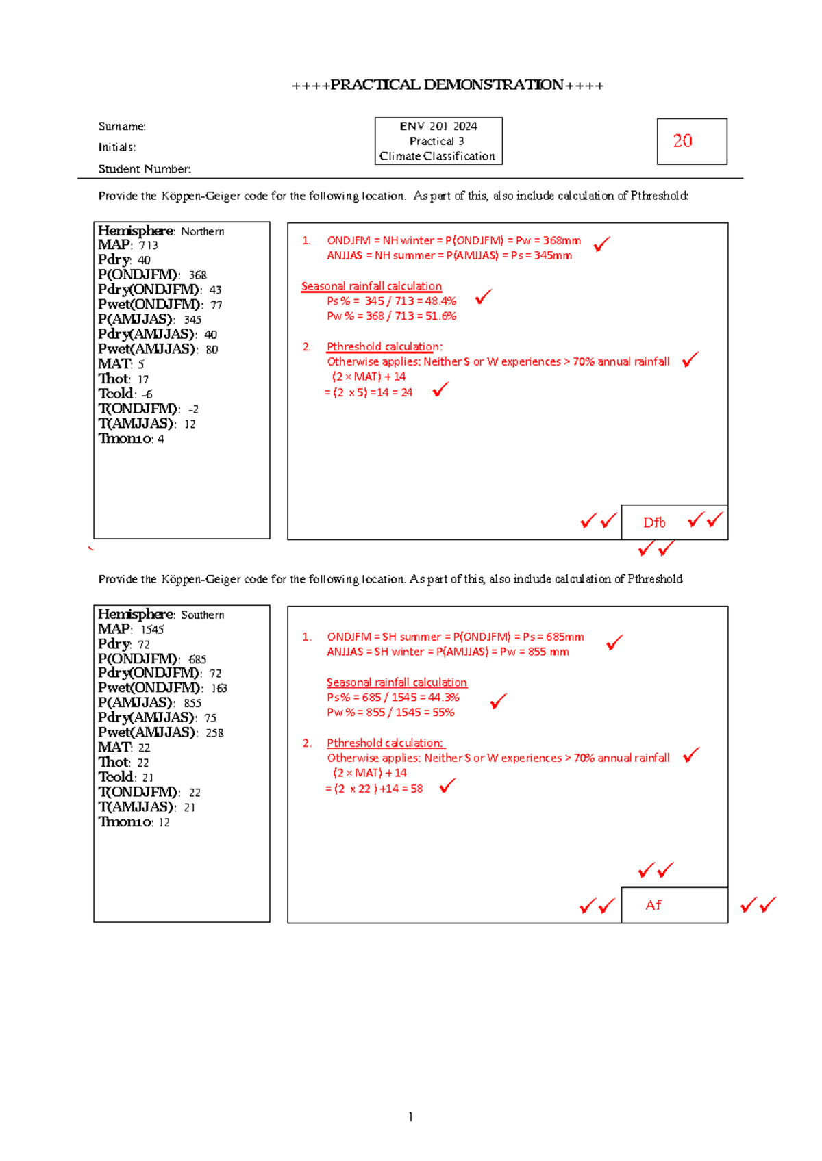 Env201 2024 Practical 3 Demonstration Memo Practical Demonstration Surname Initials 