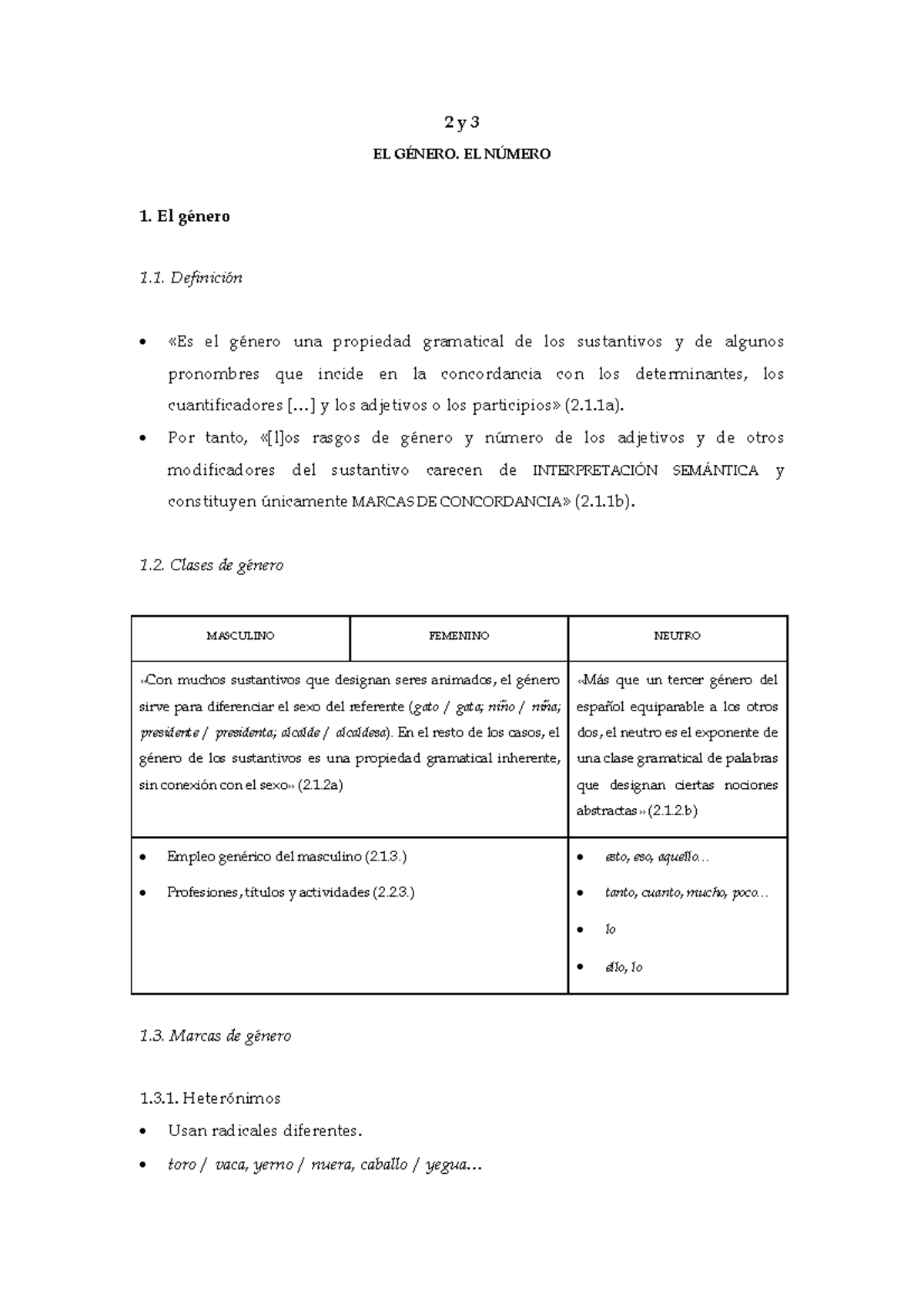 El género y el número tema 2 de gramática - 2 y 3 EL GÉNERO. EL NÚMERO ...