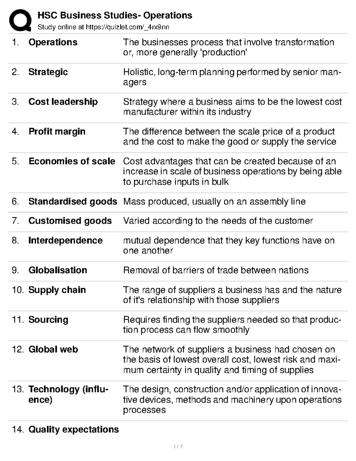 Flashcards OP - Study online at quizlet/_4rx9nn Operations The ...
