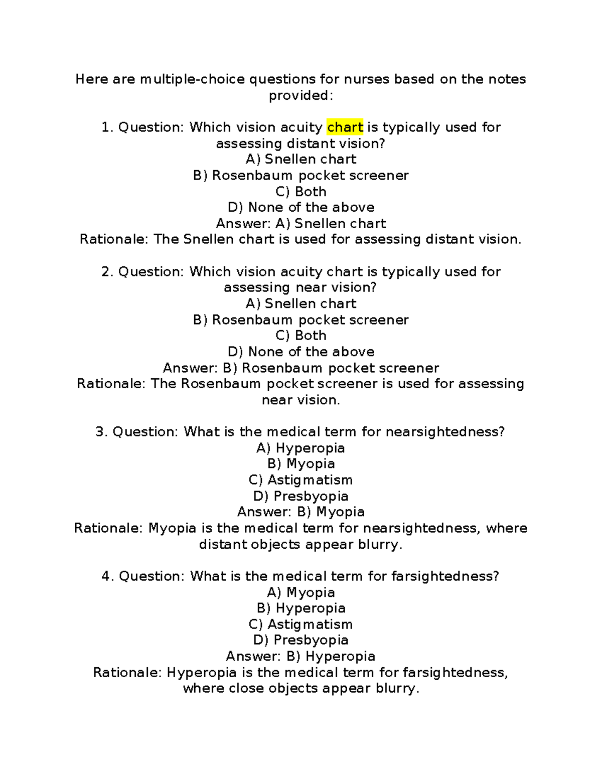 AH2- Exam 3 practice questions - Here are multiple-choice questions for ...