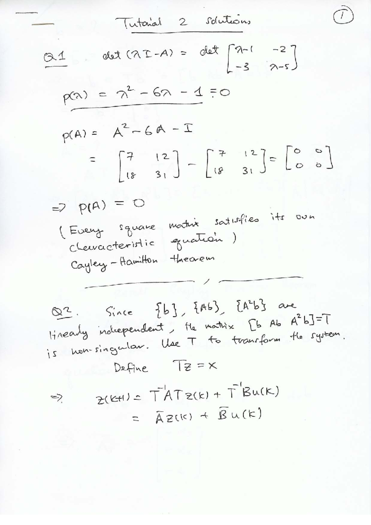 Tutorial-2-solution - elec4632 - 1 Tutorial 2 solutions det det Q1 p(a ...