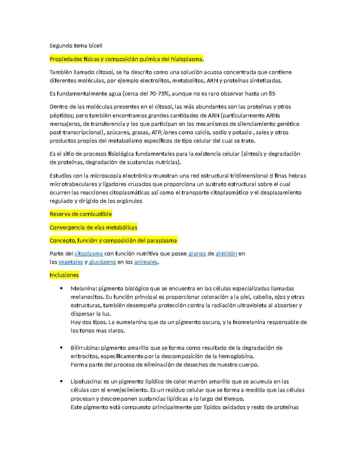2 tema biocel - Resumen - Segundo tema bicell Propiedades físicas y ...