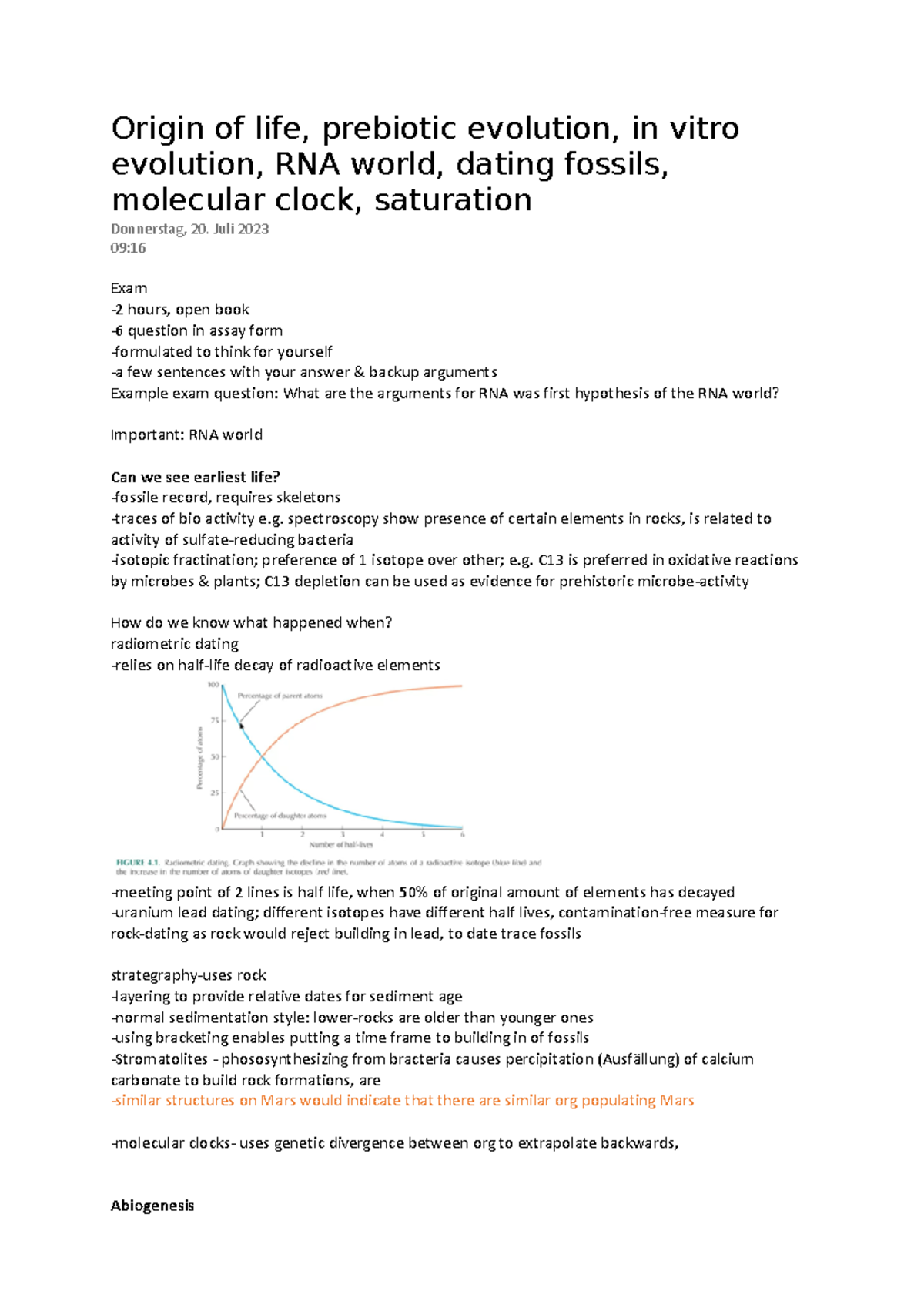 Mol Evo - 2023S - Origin of life, prebiotic evolution, in vitro ...