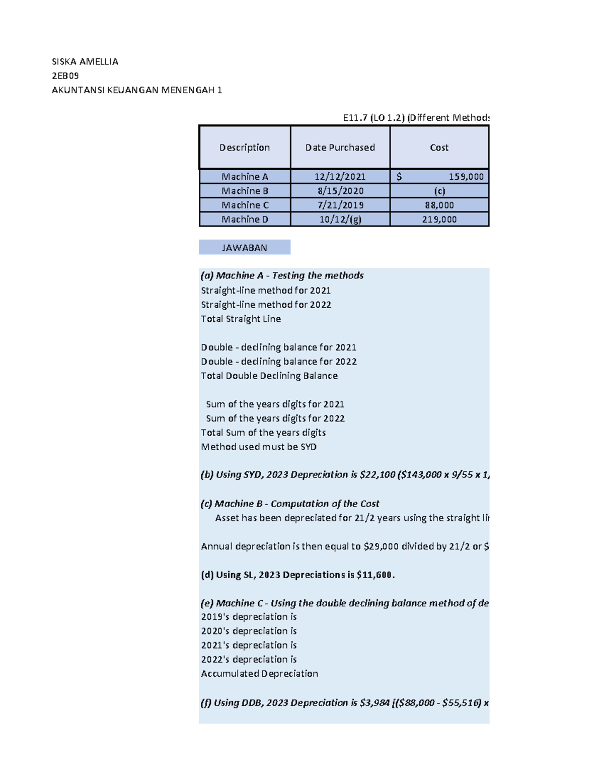Siska Amellia 2EB09 AKM1 M12 - Machine A 12/12/2021 $ 159, Machine B 8 ...