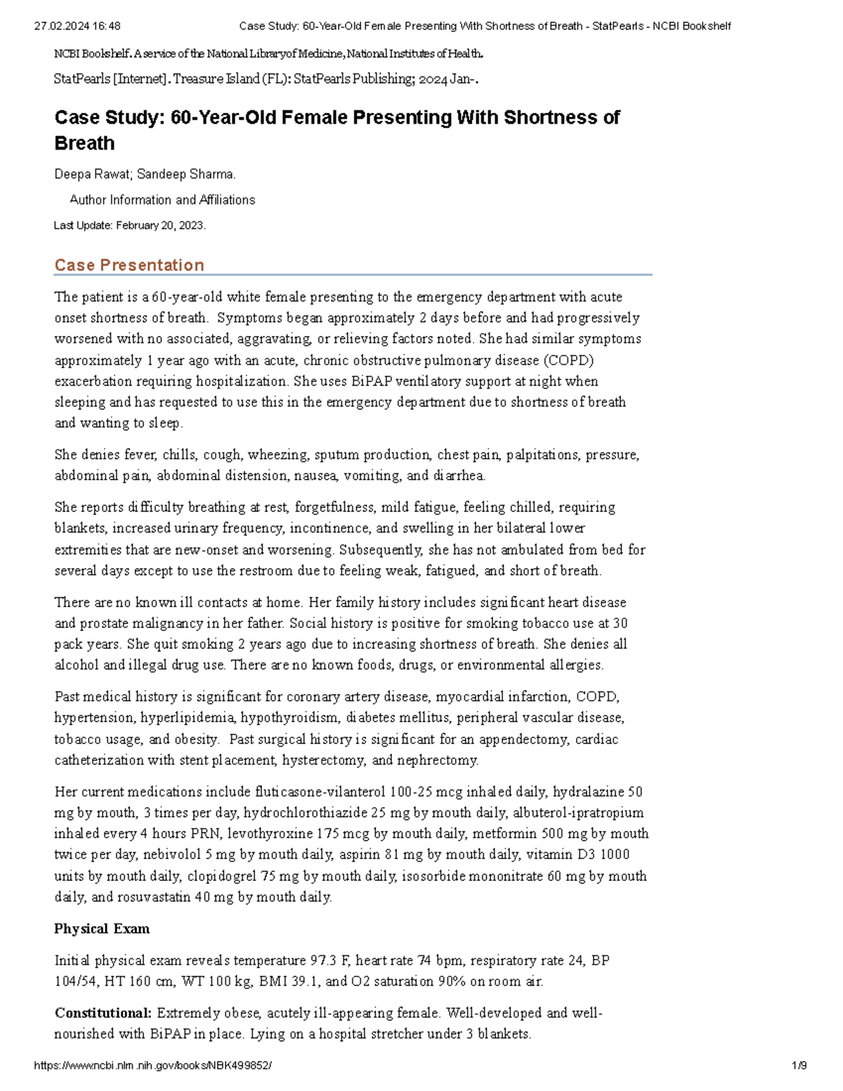 01. Respiratory System Diseases CASE Study - NCBI Bookshelf. A service ...