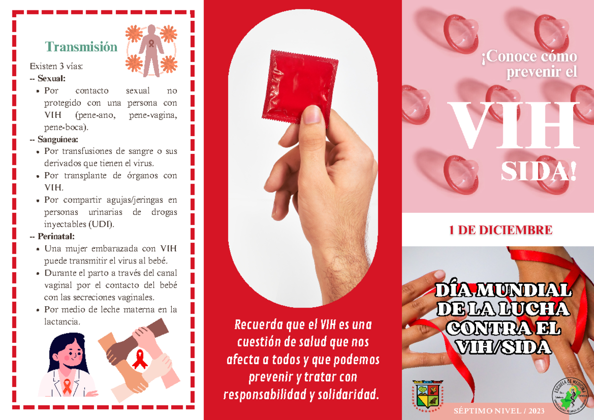 VIH Triptico - Transmisión Por contacto sexual no protegido con una ...