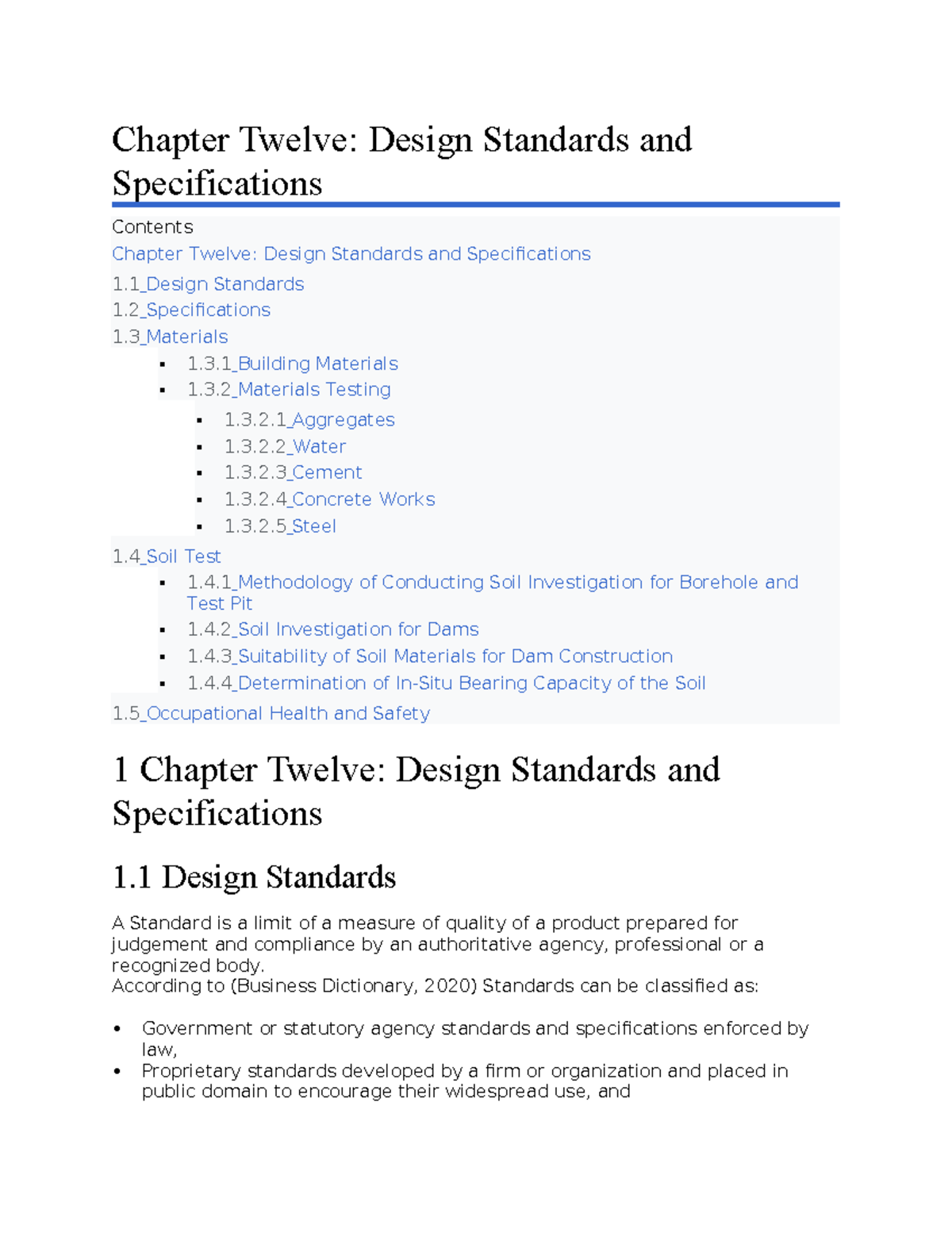 Design Standards and Specifications - 3 Building Materials 1.3 ...