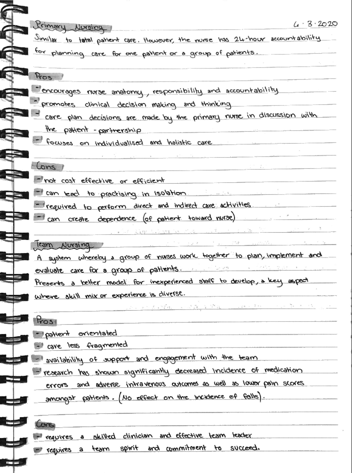 Nursing types - Notes - Studocu