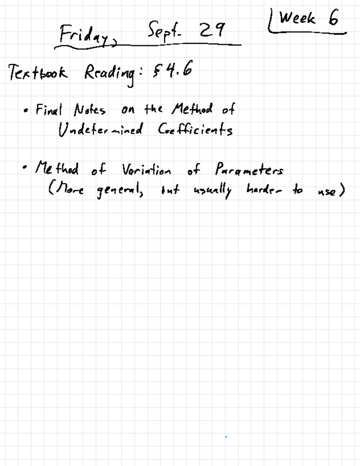 Week 6 Friday 9 29 Lecture - Week 6 Friday , Sept . 29 n Textbook ...