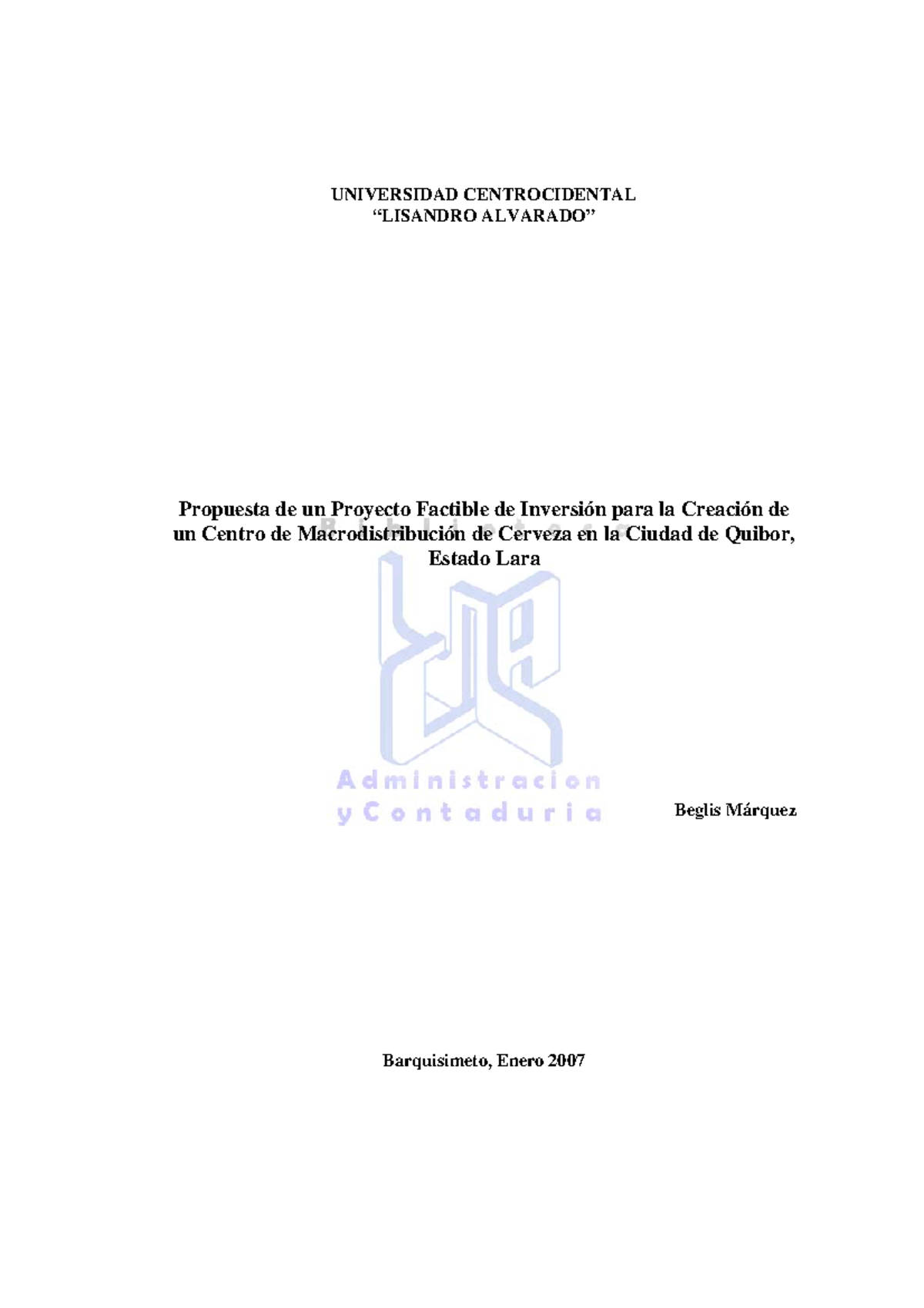 Ejemplo Proyecto Factible - UNIVERSIDAD CENTROCIDENTAL “LISANDRO ...