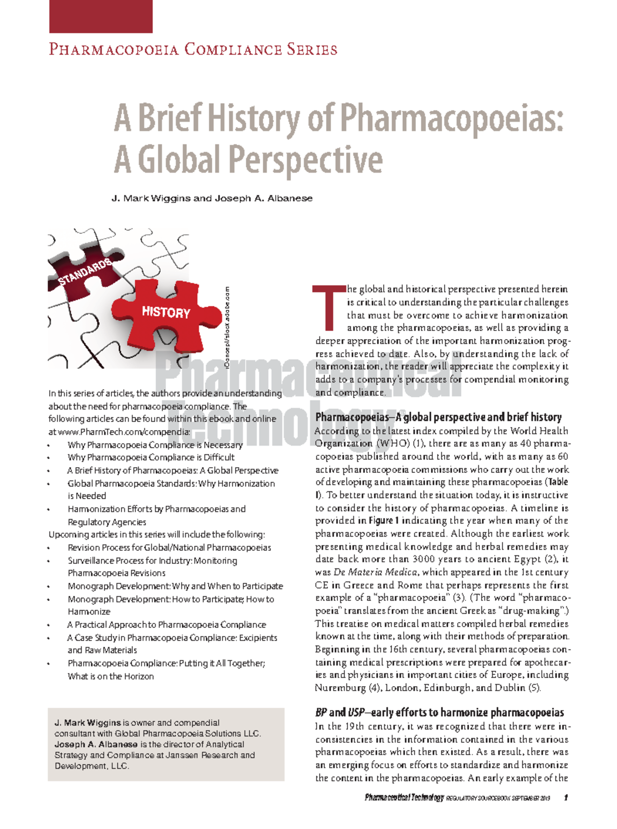 PTebook 0919 Pharmacopeia Compendia History watermark - Pharmaceutical ...