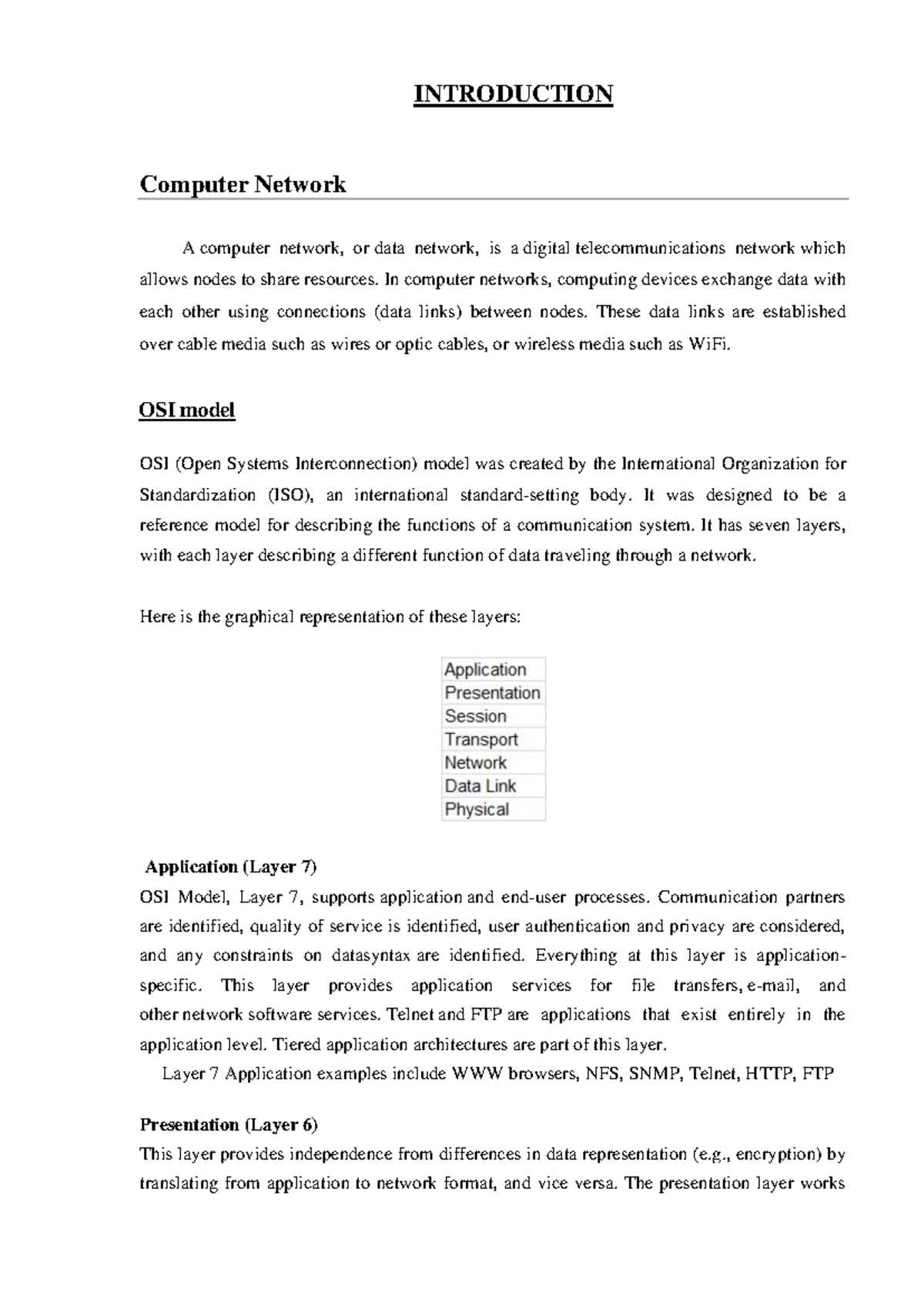1st Cycle Experiments CL LAB II - INTRODUCTION Computer Network A computer network, or data ...