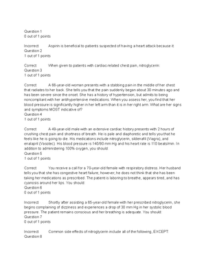 Exam 10 - Exam 10 EMT - Exam 10 Question 1 1 out of 1 points Correct ...