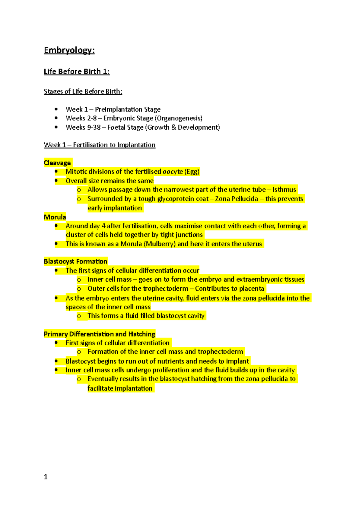 Embryology - Embryology: Life Before Birth 1: Stages of Life Before ...