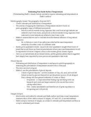 Final Geology Lecture Notes - Lecture 16: Evolution of the Earth 1. The ...
