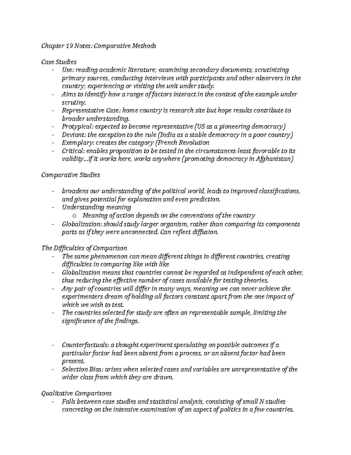 Chapter 19 Notes- Comparative Methods - Chapter 19 Notes: Comparative ...