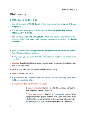 Philosophy notes 11:26:18 - Tuesday, February 25, y Philosophy Exam ...