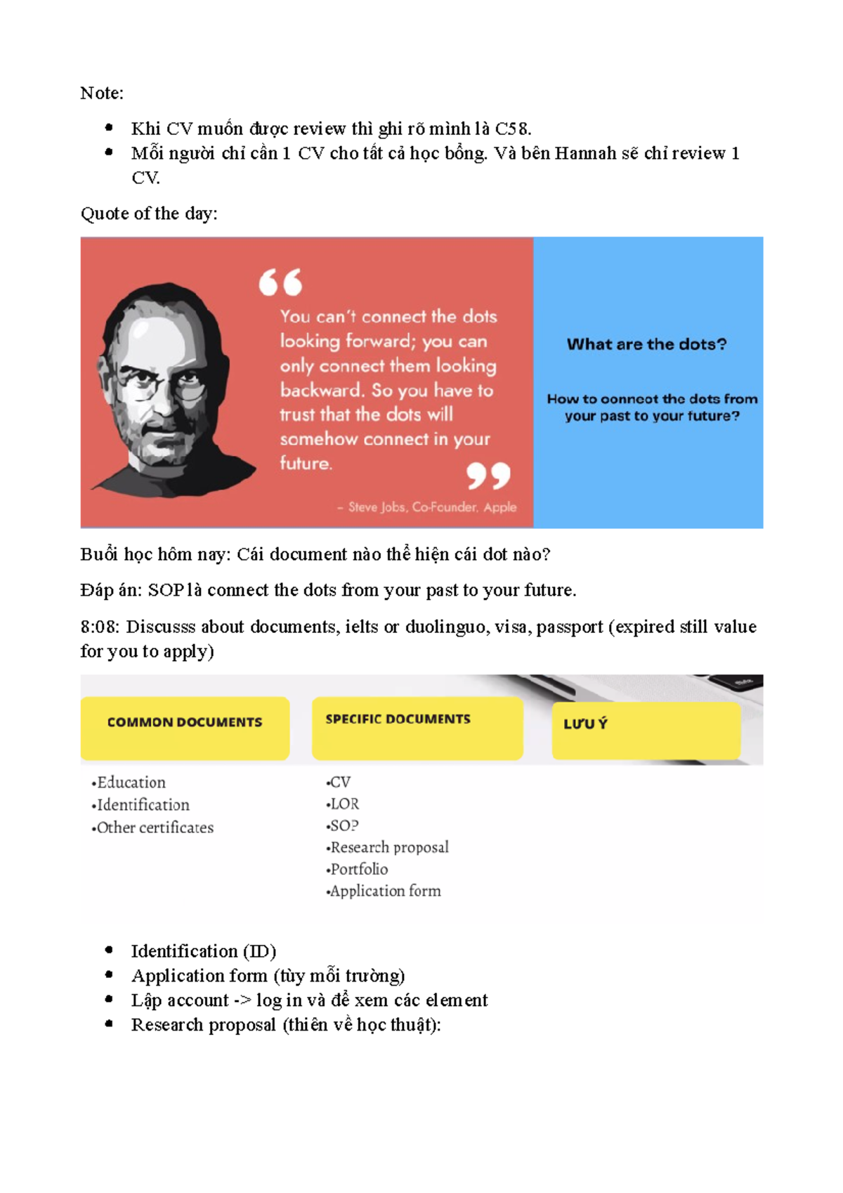 BUỔI 4 HỌC BỔNG - Instruction to apply master full scholarship - Note: Khi CV muốn được review ...
