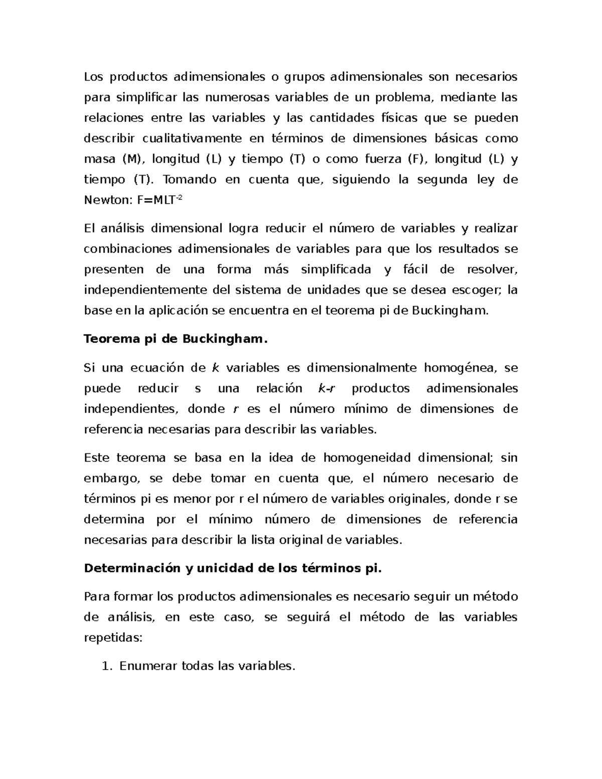 Análisis dimensional - Los productos adimensionales o grupos ...
