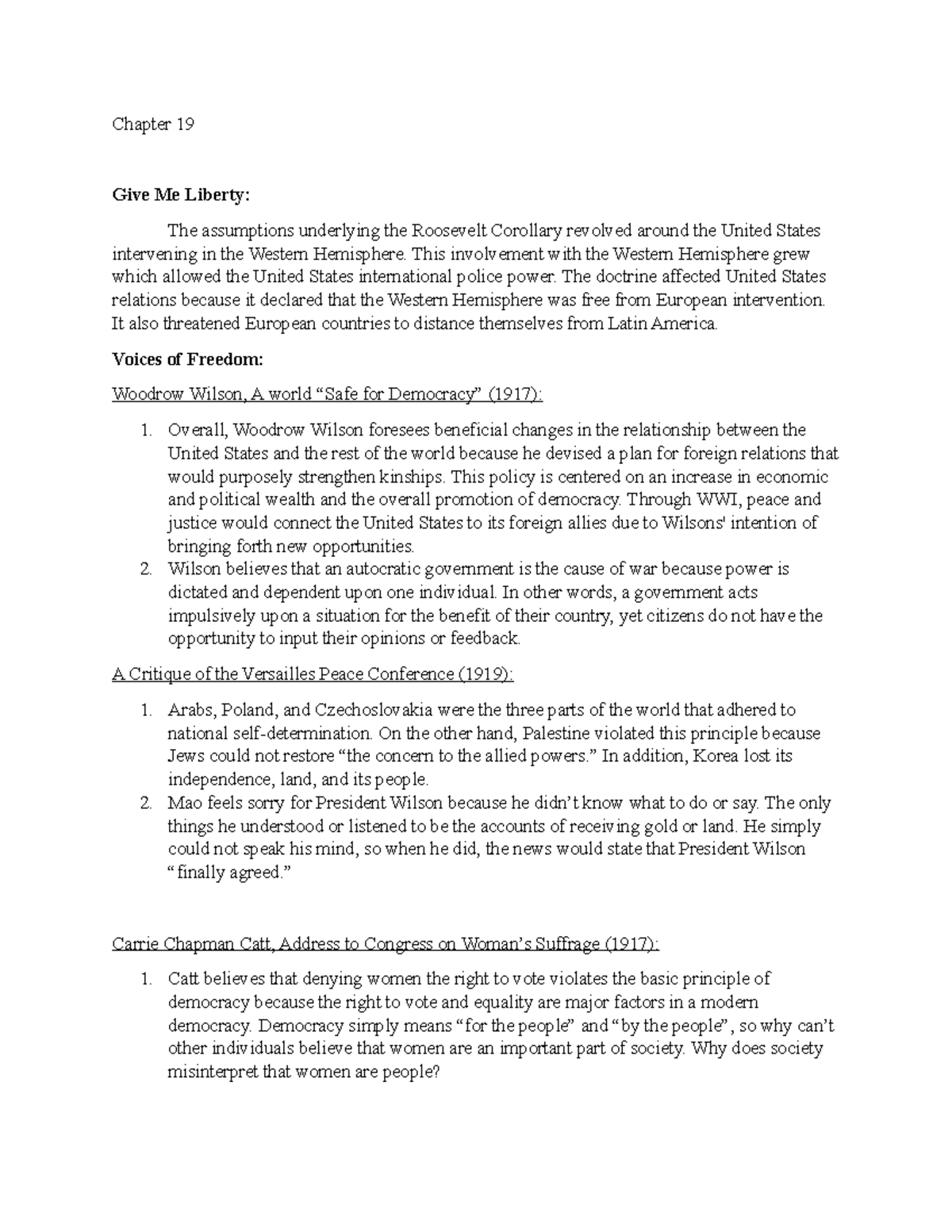 Chapter 19 Reading Assingments (HIST) - Chapter 19 Give Me Liberty: The ...