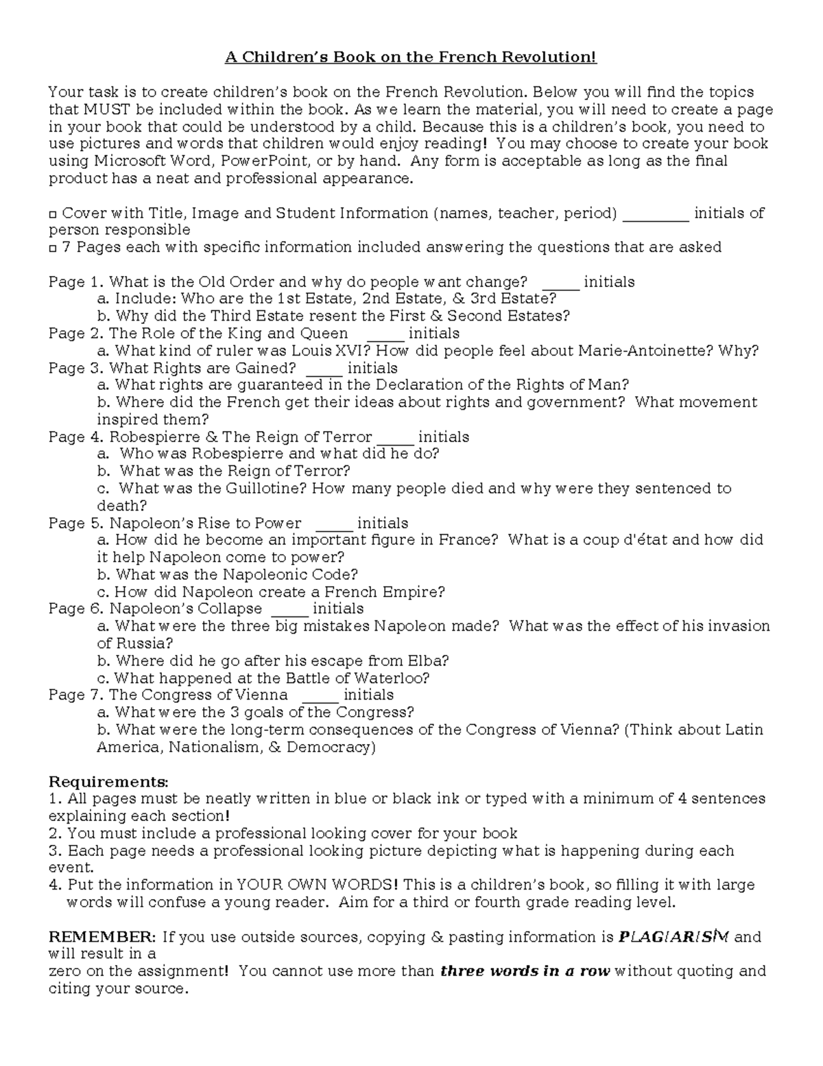 Childrens book - french revolution - A Children’s Book on the French ...