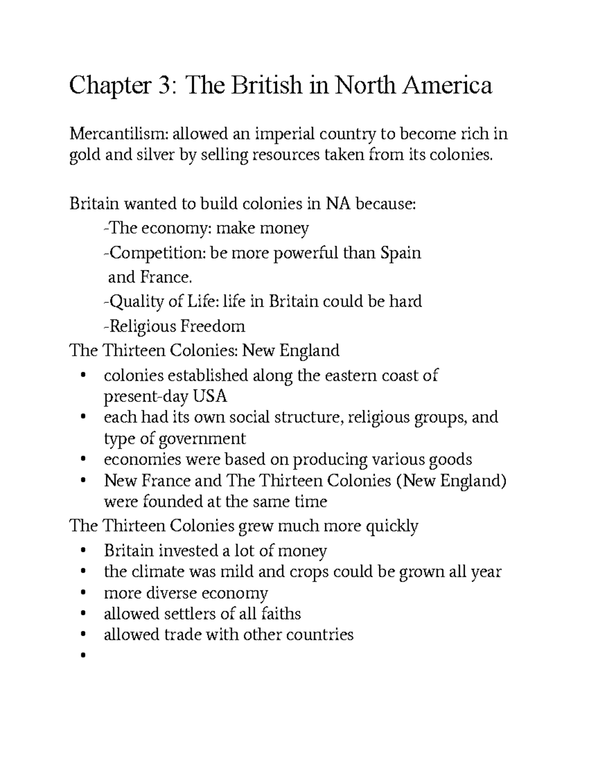 Chapter 3 The British in North America - Chapter 3: The British in ...